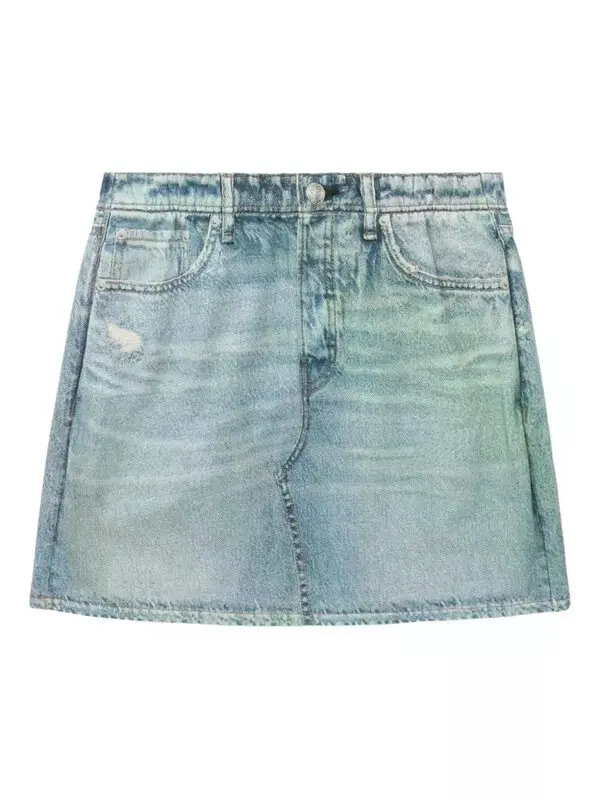 Rag & Bone Distressed Denim Mini Skirt - Blue