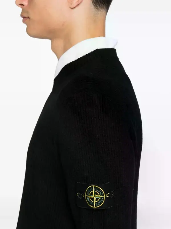 Stone Island Ribbed-knit Logo-patch Sweater