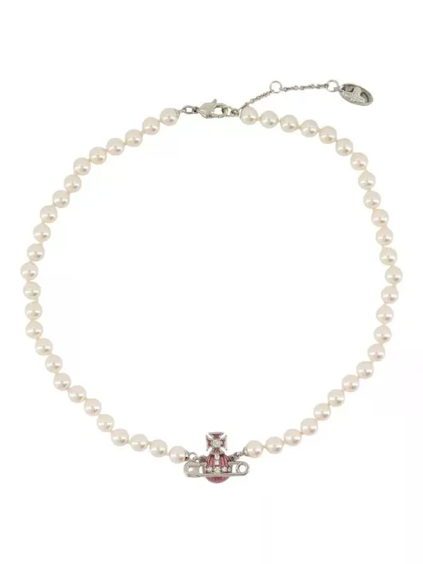 VIVIENNE WESTWOOD Kitty Pearl Orb Necklace - Silver