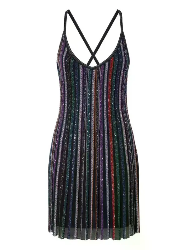 Missoni Sequin-striped Mini Dress - Black