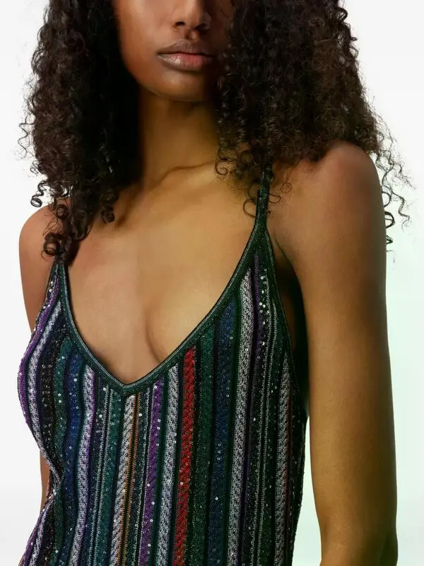 Missoni Sequin-striped Mini Dress - Black