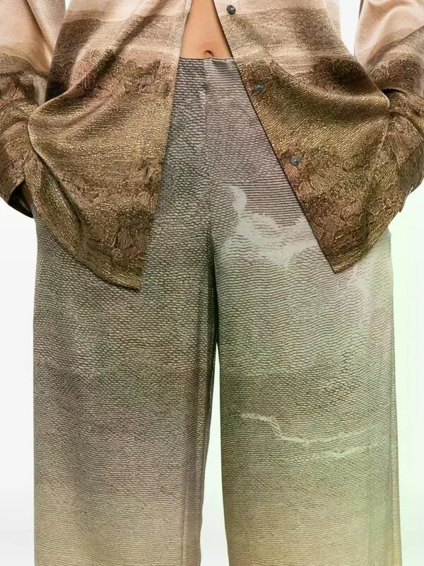 PIERRE-LOUIS MASCIA Landscape-print Wide-leg Trousers