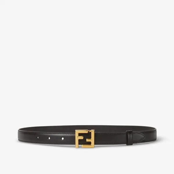 Fendi Ff Studded Leather Belt - Black