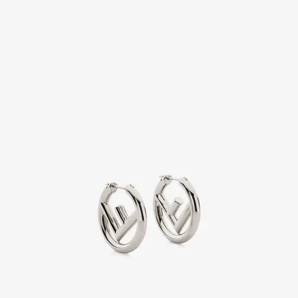 Fendi F Is Logo Hoop Earrings - Silver