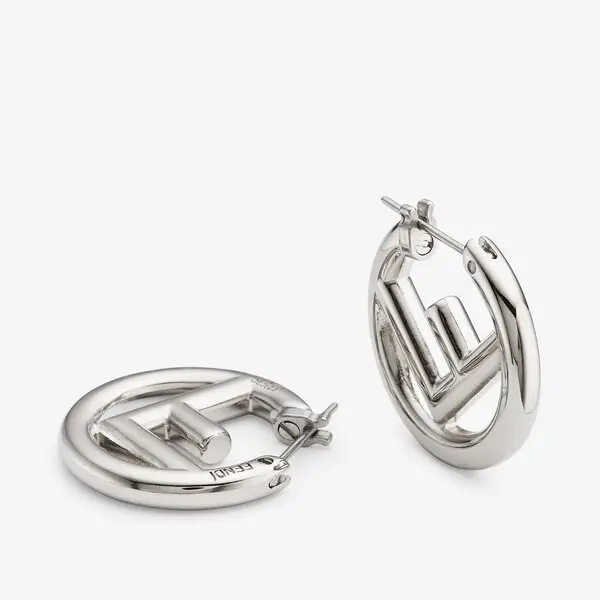 Fendi F Is Logo Hoop Earrings - Silver