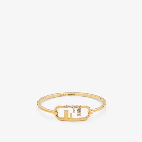 Fendi O'lock Zircon Bracelet - Gold