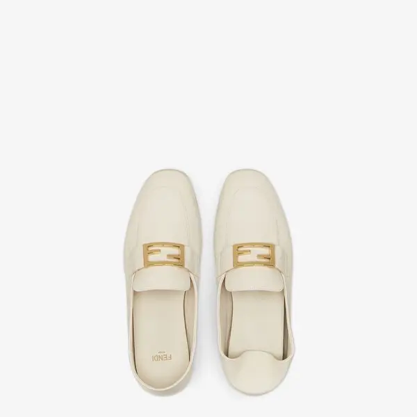 Fendi Ff Baguette Loafers - White