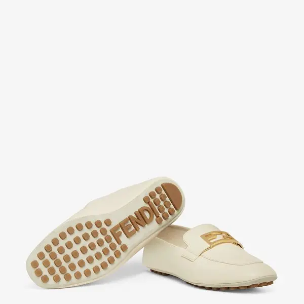 Fendi Ff Baguette Loafers - White