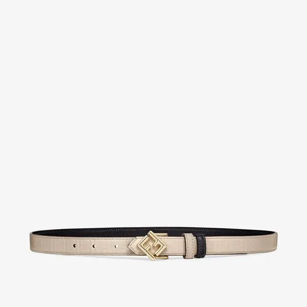 Fendi Ff Diamonds Reversible Belt - Beige