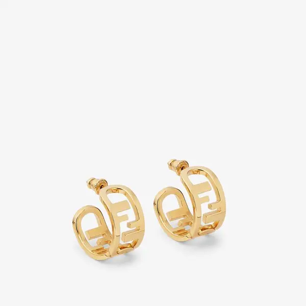 Fendi O'lock Hoop Earrings - Gold