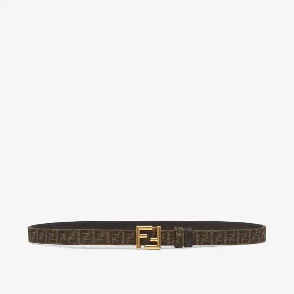 Fendi Reversible Belt With Ff Stud Buckle - Black