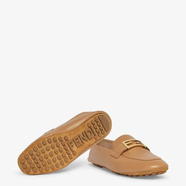 Fendi Ff Baguette Loafers - Beige