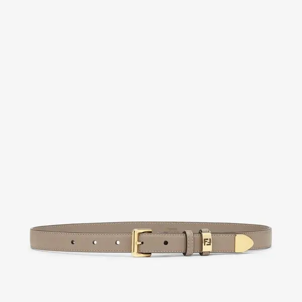 Fendi Forever Leather Belt - Grey