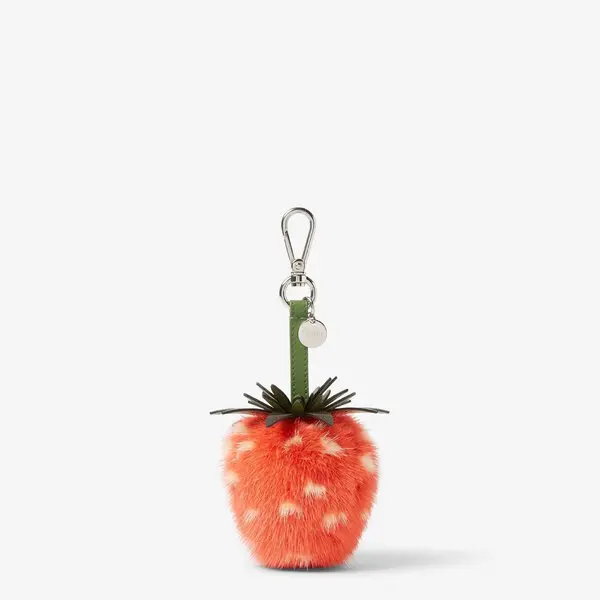 Fendi Strawberry Bag Charm - Red