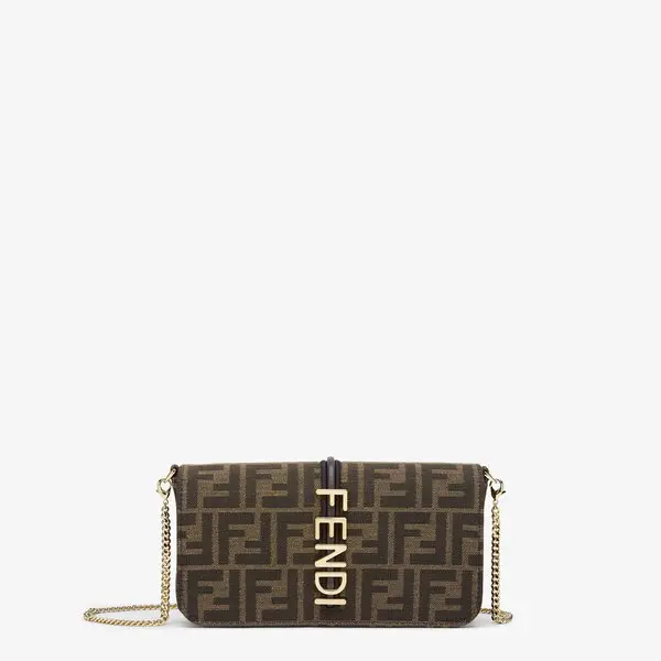Fendi Fendigraphy Wallet On Chain - Brown