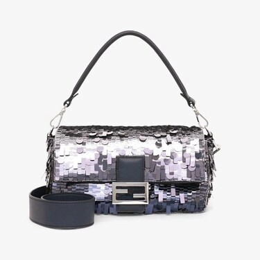 Fendi Metallic Sequined Baguette - Blue