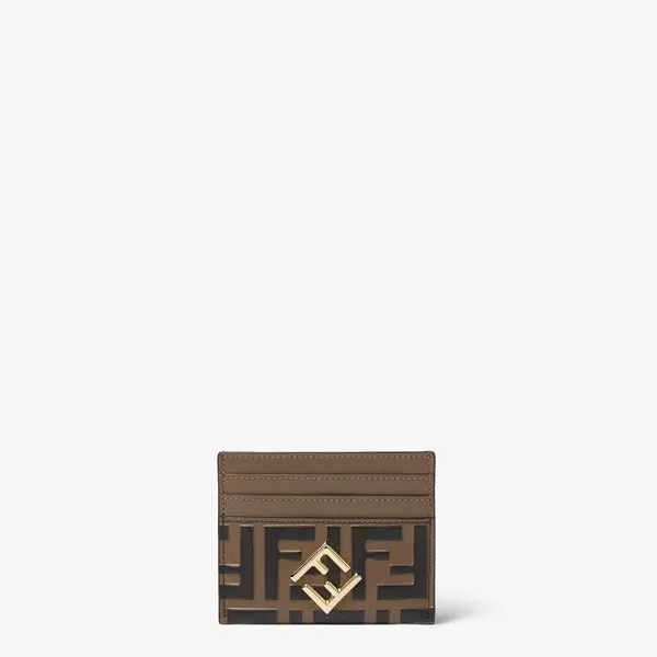 Fendi Ff Diamonds Card Case - Brown