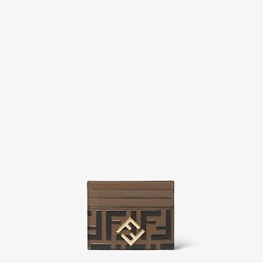Fendi Ff Diamonds Card Case - Brown