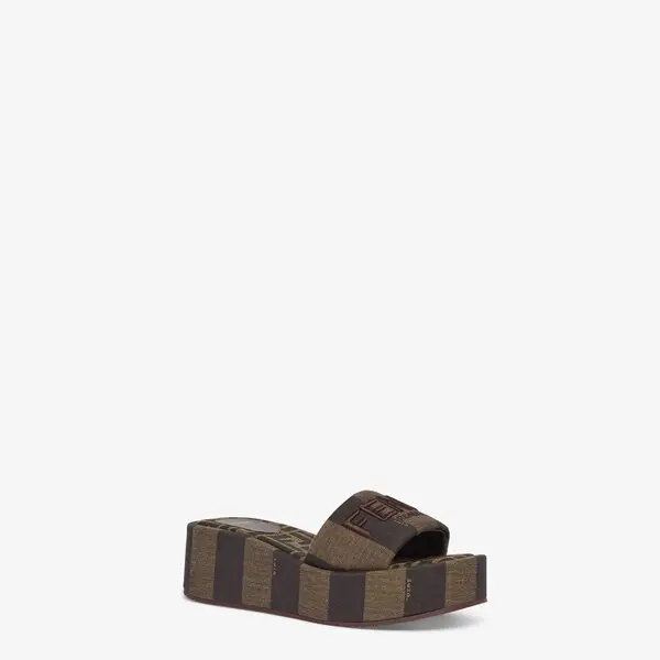 Fendi Sunshine Platform Slides - Brown