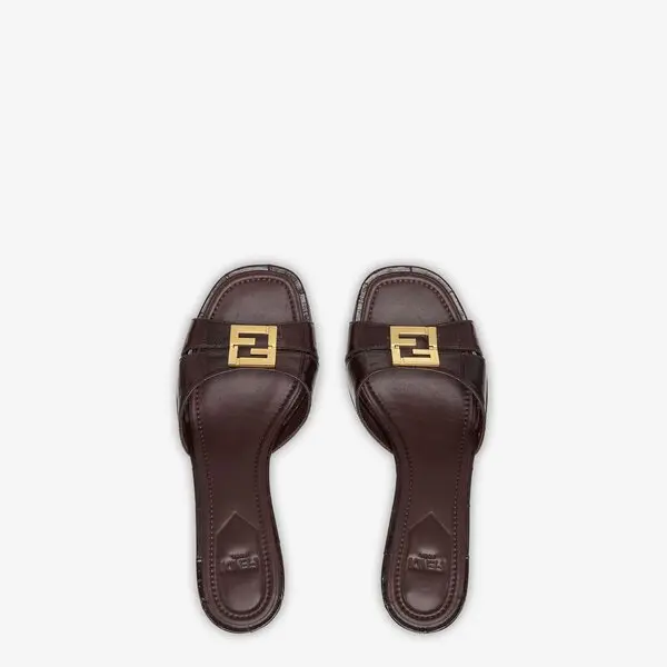 Fendi Ffold Hagfish Leather Sandals - Brown