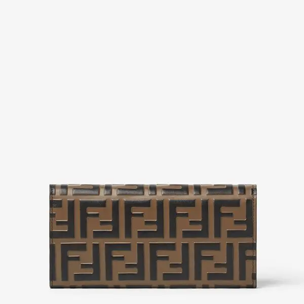 Fendi Diamonds Continental With Chain - Brown