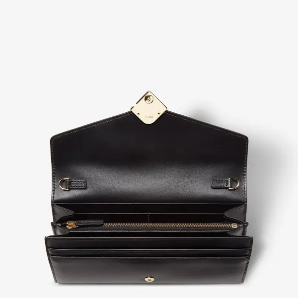 Fendi Ff Diamonds Continental With Chain - Black