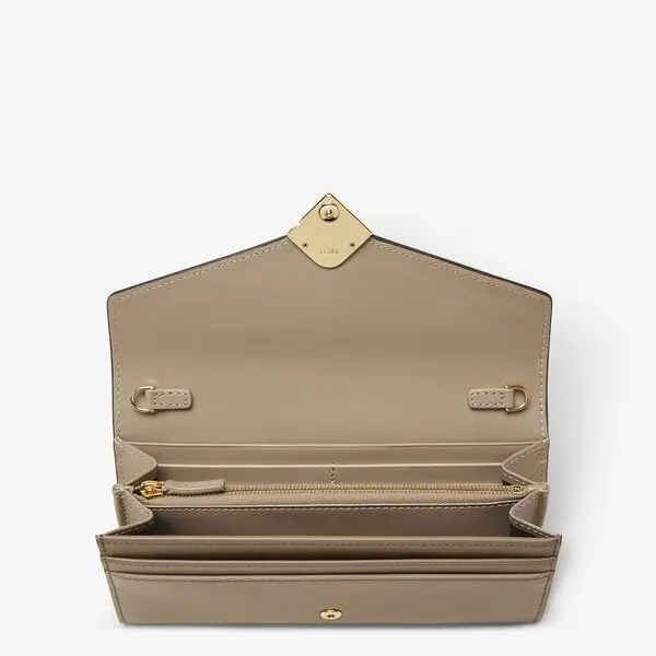 Fendi Ff Diamonds Continental With Chain - Grey