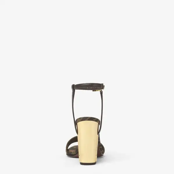 Fendi Delfina Ff Jacquard Sandals - Brown