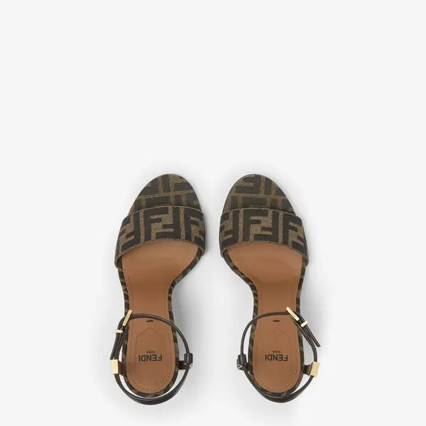 Fendi Delfina Ff Jacquard Sandals - Brown