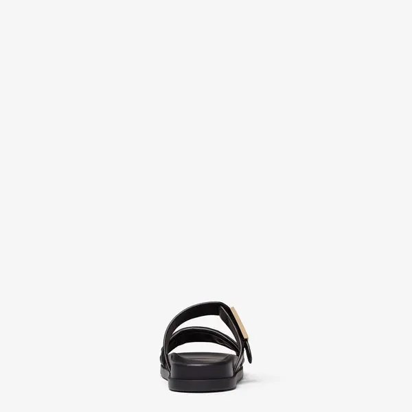 Fendi Ff Baguette Nappa Leather Slides