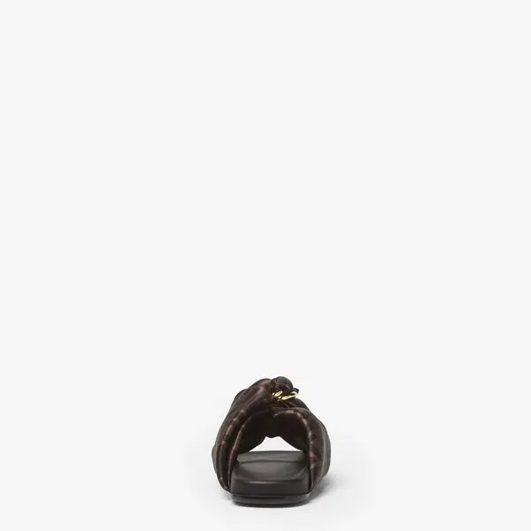 Fendi Padded Ff Motif Flat Slides - Brown