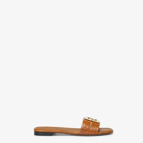 Fendi Ffold Hagfish Leather Slides
