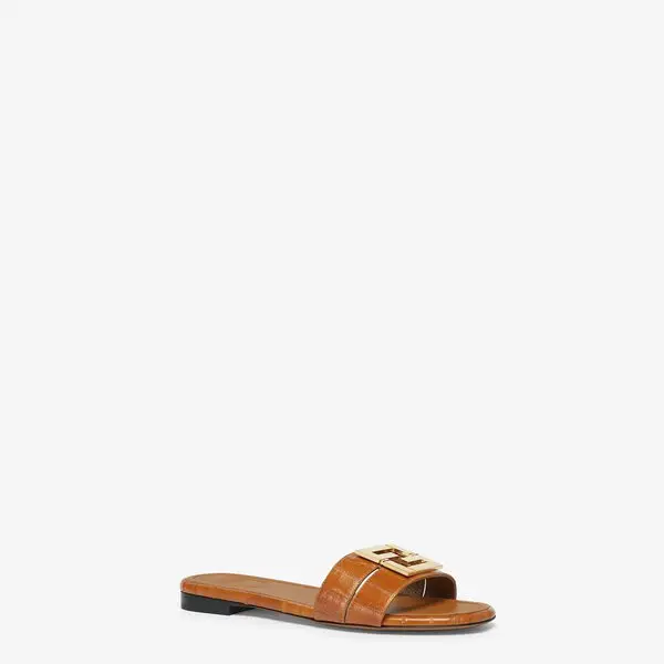 Fendi Ffold Hagfish Leather Slides