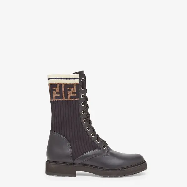Fendi Rockoko Combat Boots - Black