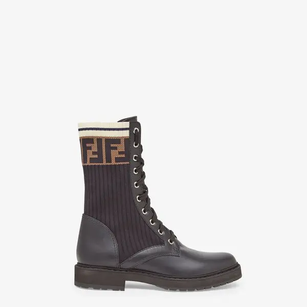 Fendi Rockoko Combat Boots - Black