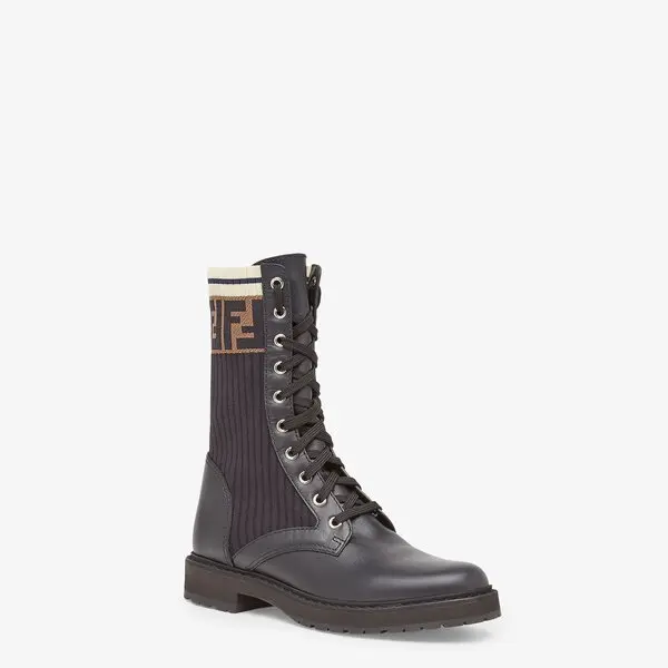 Fendi Rockoko Combat Boots - Black