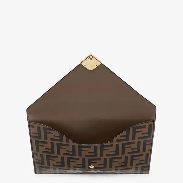 Fendi Ff Diamonds Flat Pouch - Brown