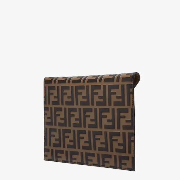 Fendi Ff Diamonds Flat Pouch - Brown
