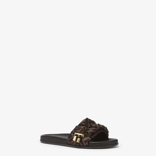 Fendi Vertigo Ff Motif Satin Slides