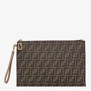 Fendi Flat Baguette Large Pouch - Brown