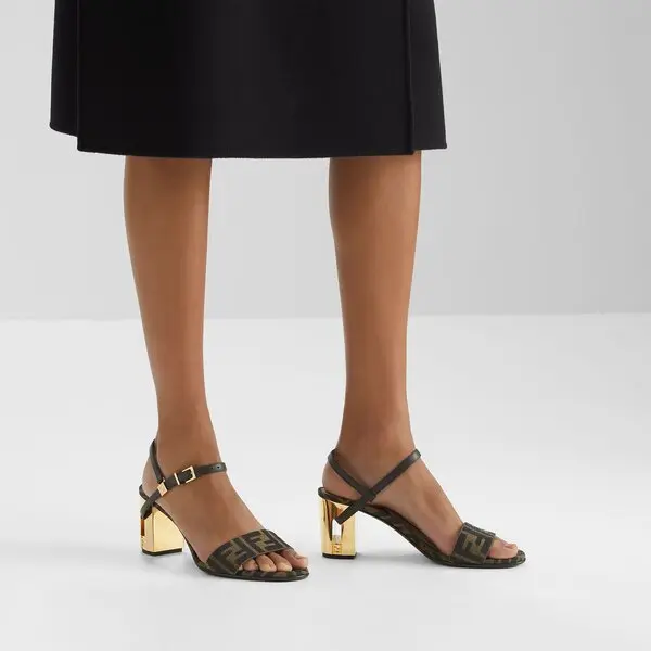 Fendi Delfina Sandals - Brown