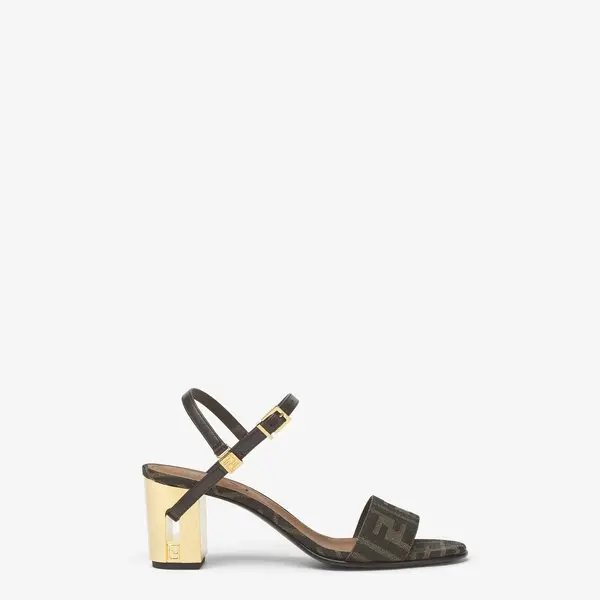 Fendi Delfina Ff Jacquard Sandals - Brown