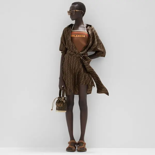 Fendi Ff Motif Twill Shirtdress