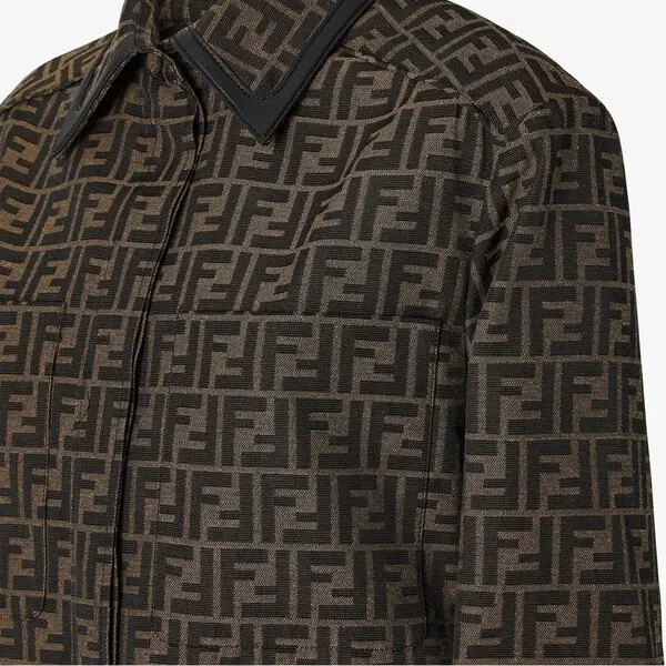 Fendi Ff Motif Jacquard Canvas Jacket - Brown
