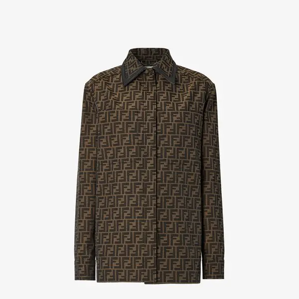 Fendi Ff Motif Jacquard Canvas Jacket - Brown