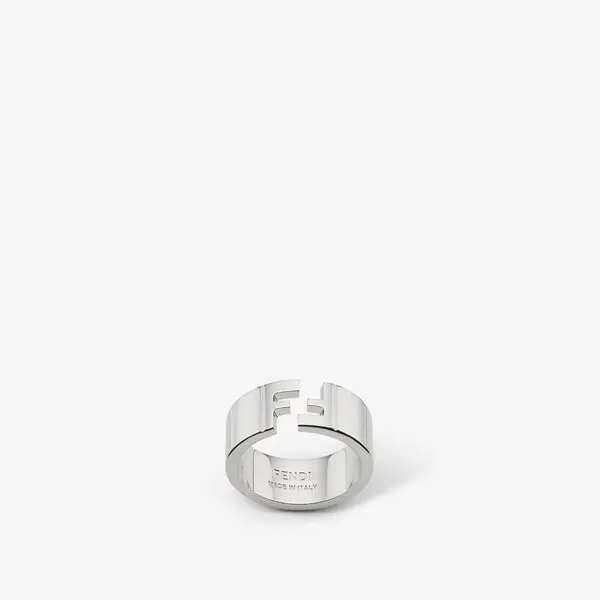 Fendi Ff Motif Band Ring - Silver