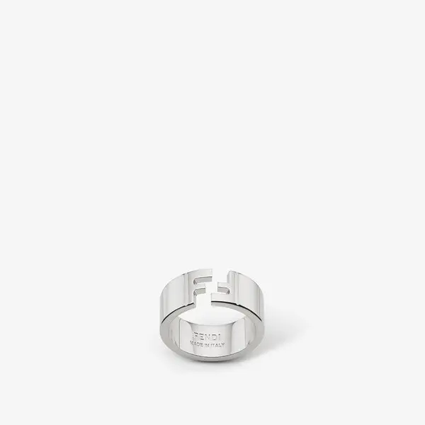 Fendi Ff Motif Band Ring - Silver