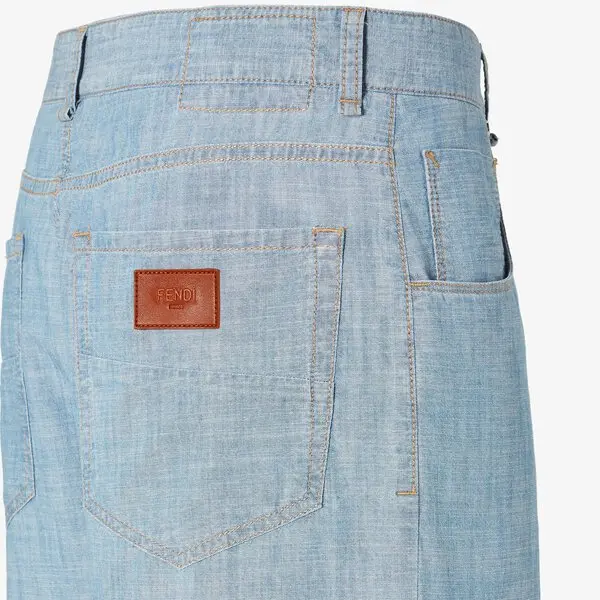 Fendi Straight Leg Jeans - Light Blue