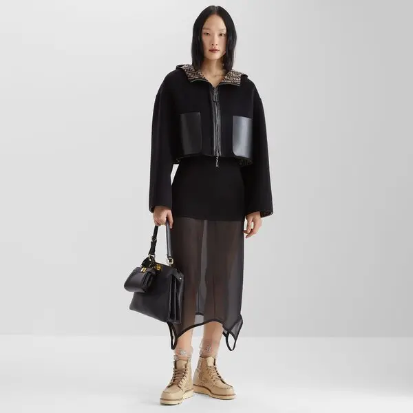 Fendi Reversible Cropped Jacket - Black