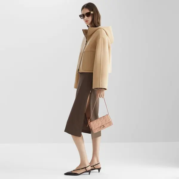 Fendi Reversible Cropped Hooded Jacket - Beige